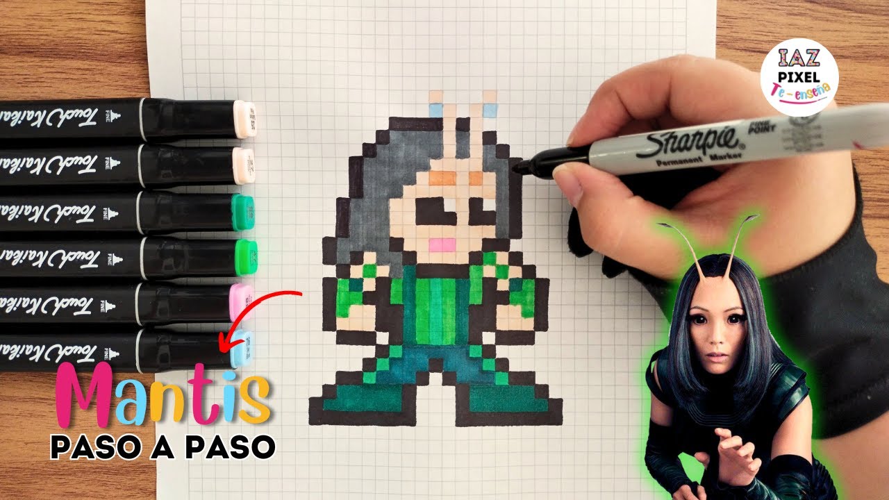 Como pintar a MANTIS de INFINITY WAR en PIXEL ART – Tutorial paso a ...