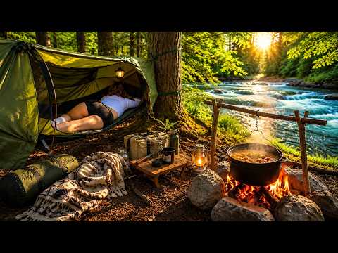 3 Days Alone in the Mountains! Solo Girl Survival, Campfire Cooking & Wild Lake Adventure