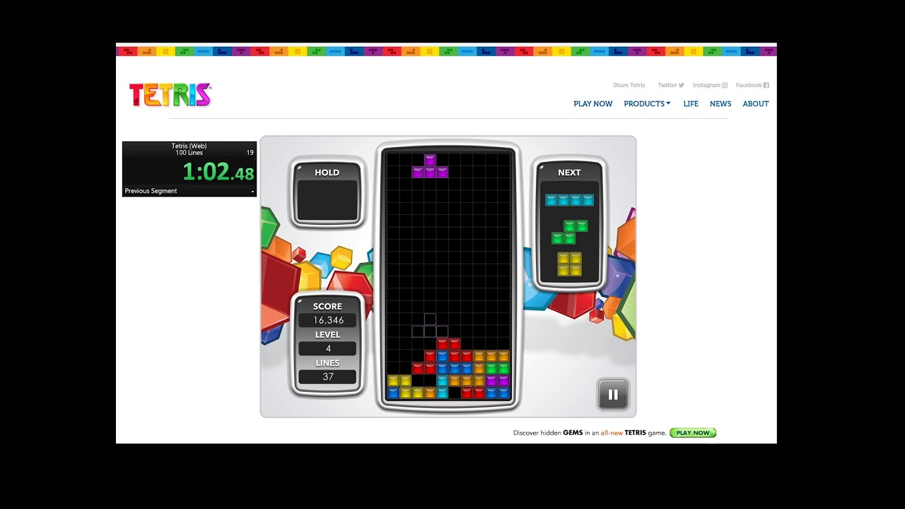 2m43 tetris 100 line no old - YouTube