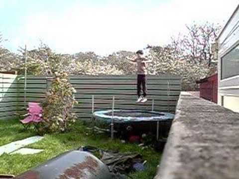 jumping off trampoline in slow motion (LG viewty) - YouTube