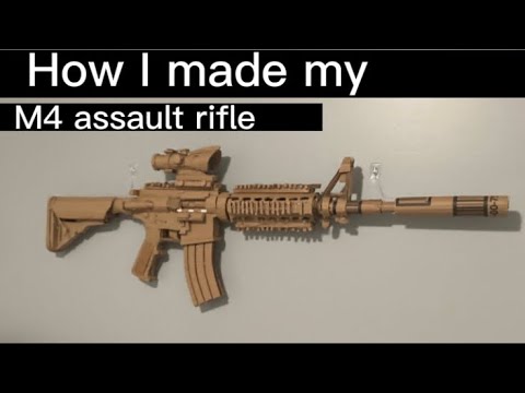 Cardboard m4a1 assault rifle tutorial.(how I made my m4 carbine )