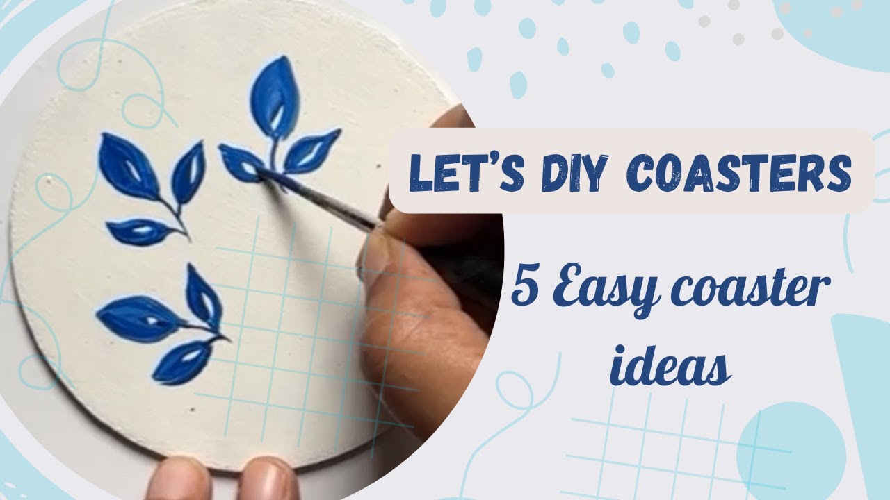 5 EASY DIY COASTERS | PAINTING FOR BEGINNERS - YouTube