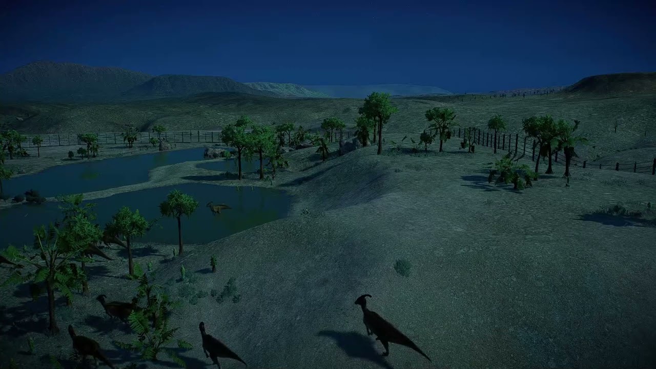 Ambience Jurassic World Evolution 2 Parasaurolophus enclosure - YouTube