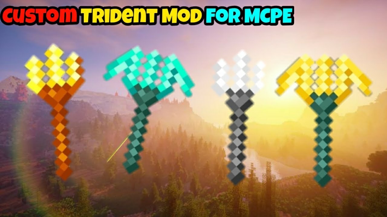 Minecraft But There Are Custom Trident Mod For Minecraft PE | Custom ...