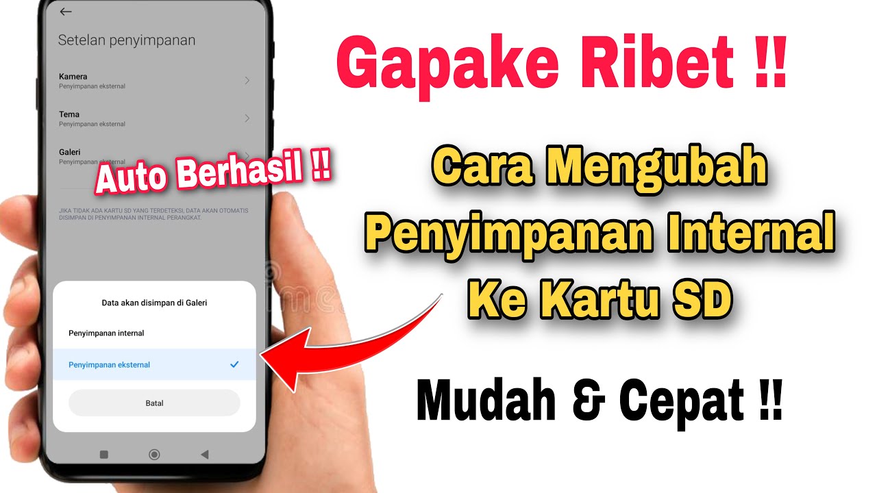 Cara Mengubah Penyimpanan Internal Ke Kartu SD - YouTube