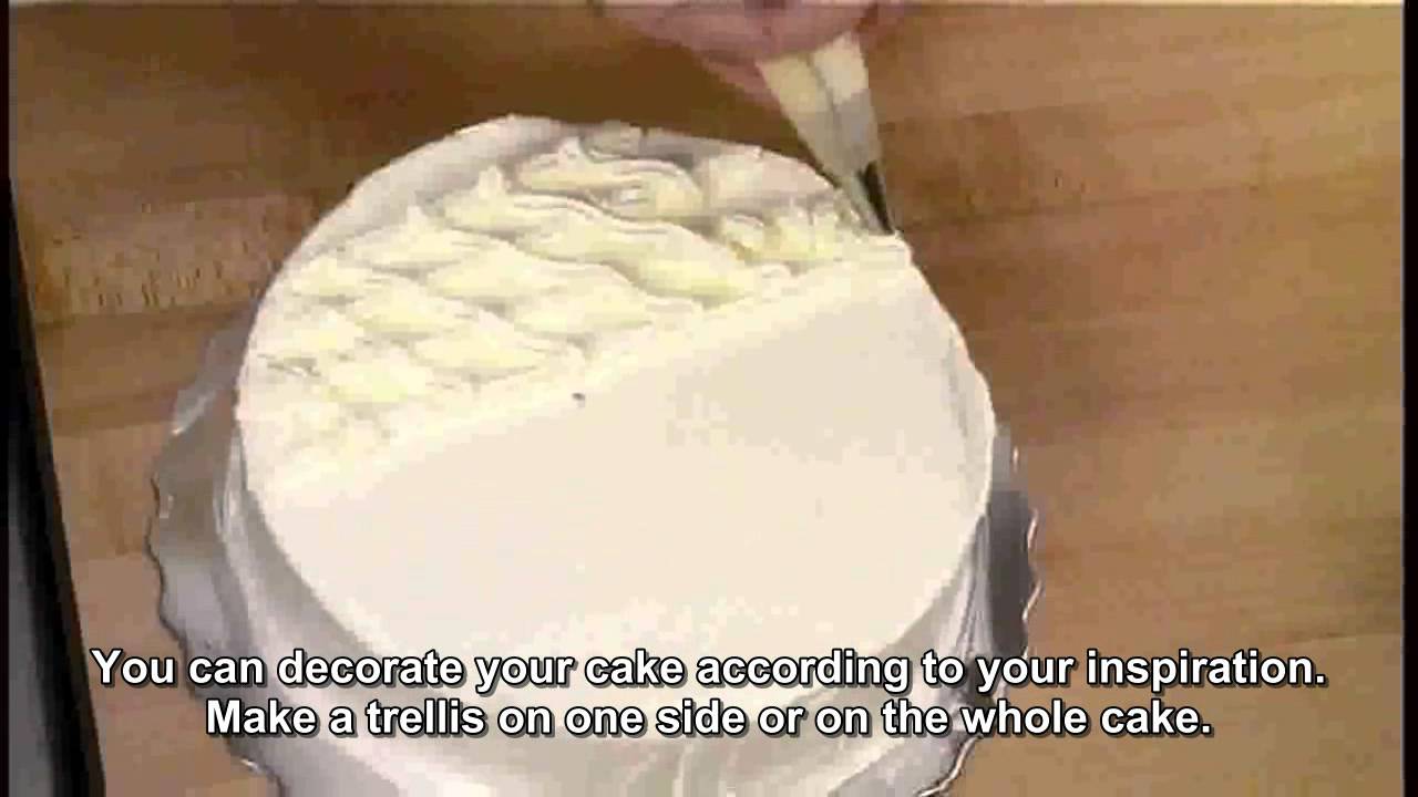 icing sponge cake vanilla 2 - YouTube
