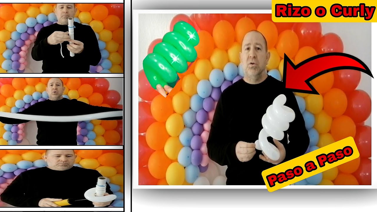 🎈APRENDE A HACER RIZOS CON GLOBOS-PASO A PASO FACIL -Globos en espiral ...