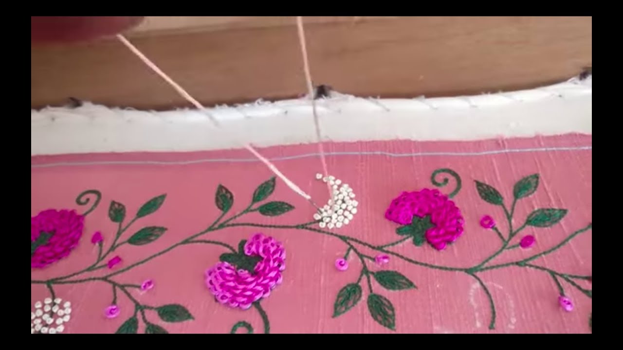 Challa floral Jaali design embroidery work - YouTube