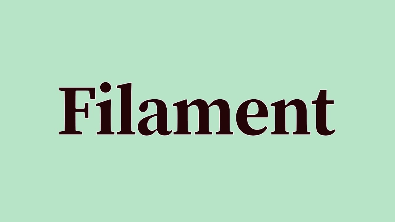 Filament Pronunciation and Meaning - YouTube