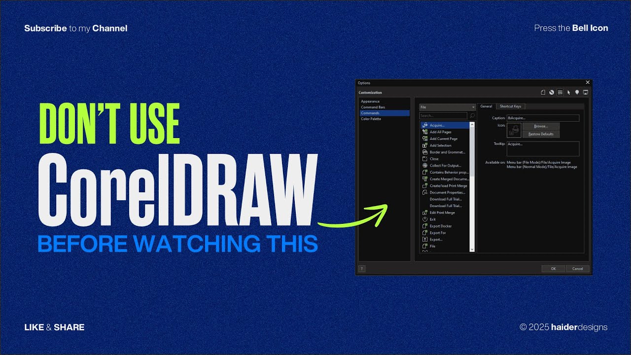 CorelDRAW BEST Default Settings 2025 | How to export Workspace in ...