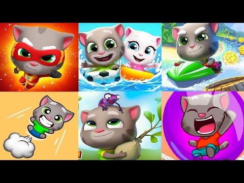 Talking Tom Hero Dash VS Talking Tom Jetski 2 Talking Tom Farts Tom Gold Run Tom Jump Up  Tom Pool
