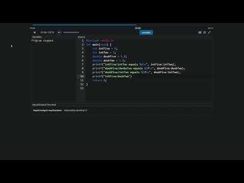 Divide with integer and double variables - YouTube