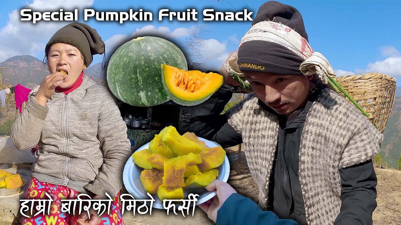 We carried #stones and Ate #Pumpkin for lunch || our village day life ...