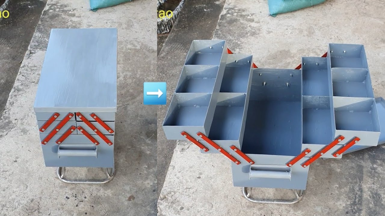 Cách làm hộp đựng đồ nghề 3 tầng - How to make a 3-tier tool box - YouTube
