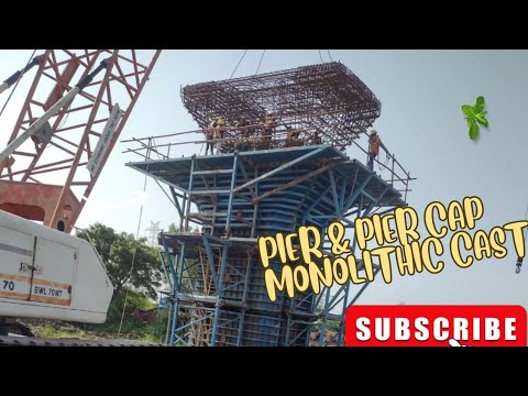 Steps by steps pier & Pier cap monolithic casting.How to cast pier ...