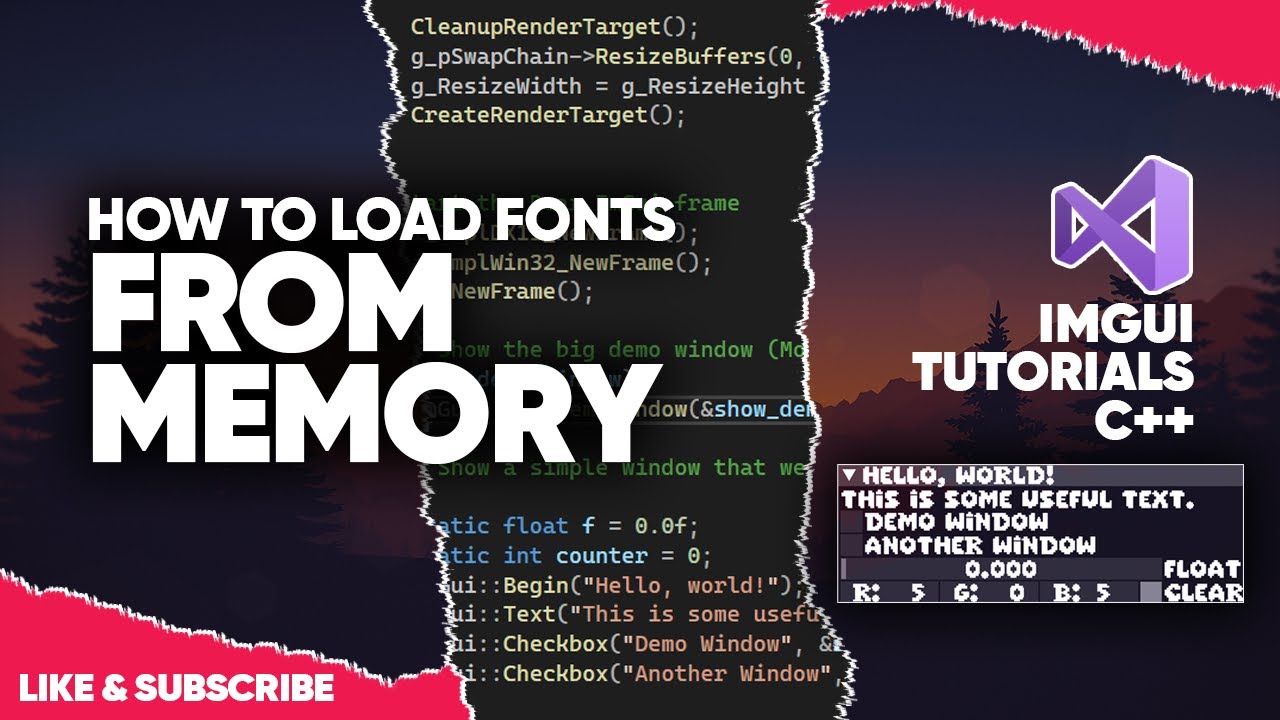 [Dear ImGui C++] How to Load Fonts from Memory (Byte Array) - YouTube