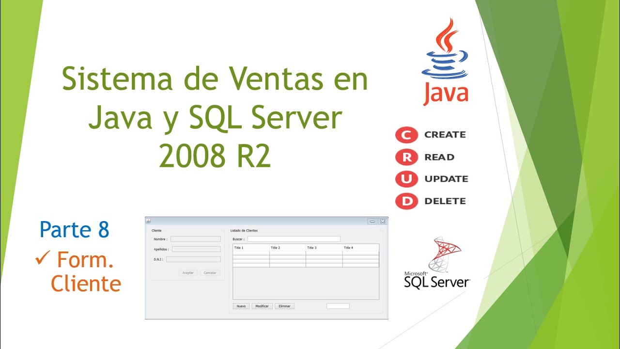 Sistemas de Ventas Java y SQL Server 2008 r2(8-12) Form. Cliente - YouTube