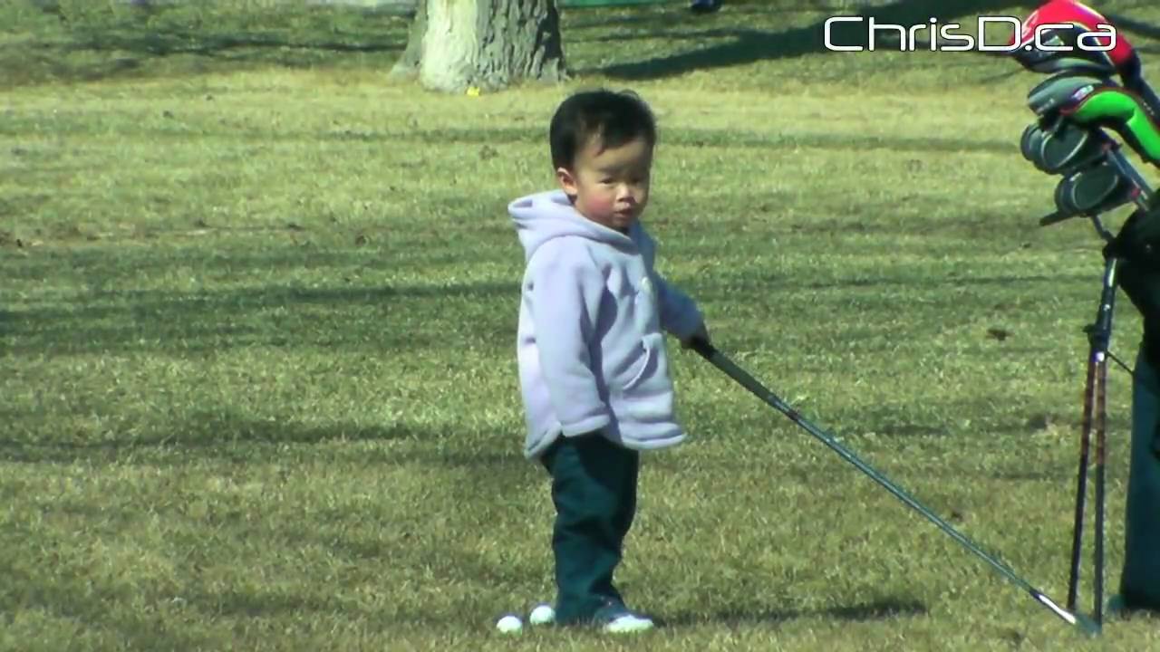 Cute Kid Plays Golf - April 6, 2010 - Winnipeg, Manitoba - YouTube