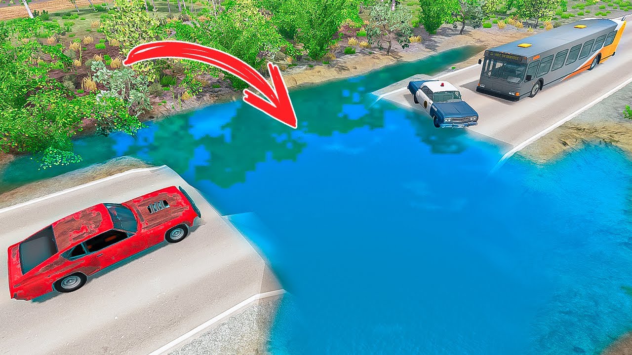 Cars vs Deep Water – BeamNG.Drive - YouTube