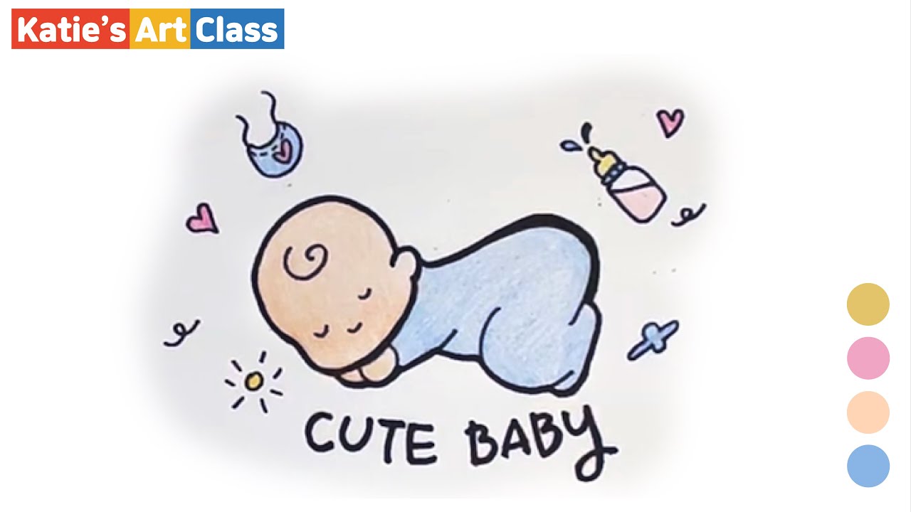 How to draw a Cute Baby step by step l Easy drawing and painting for ...