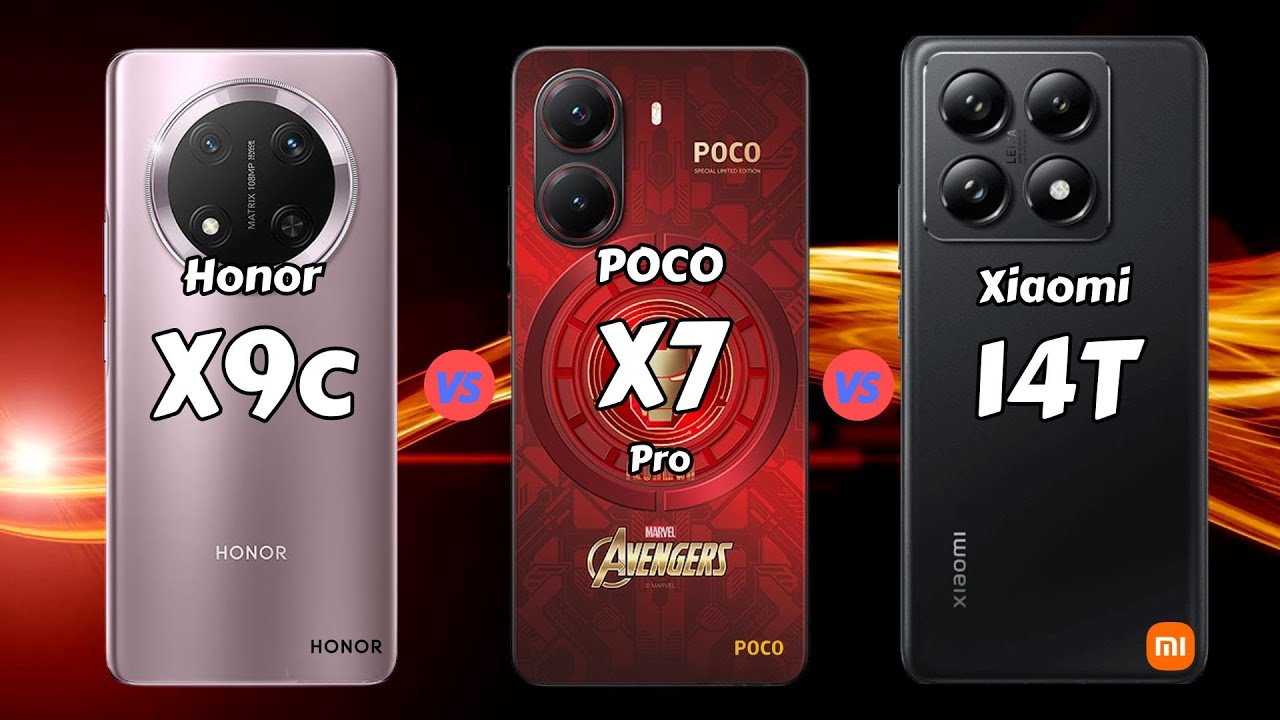 Honor X9c vs POCO X7 Pro vs Xiaomi 14T - YouTube