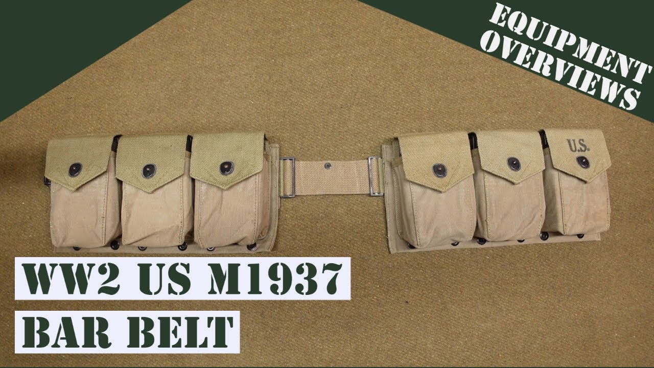WW2 US M1937 magazine belt (BAR belt) - YouTube