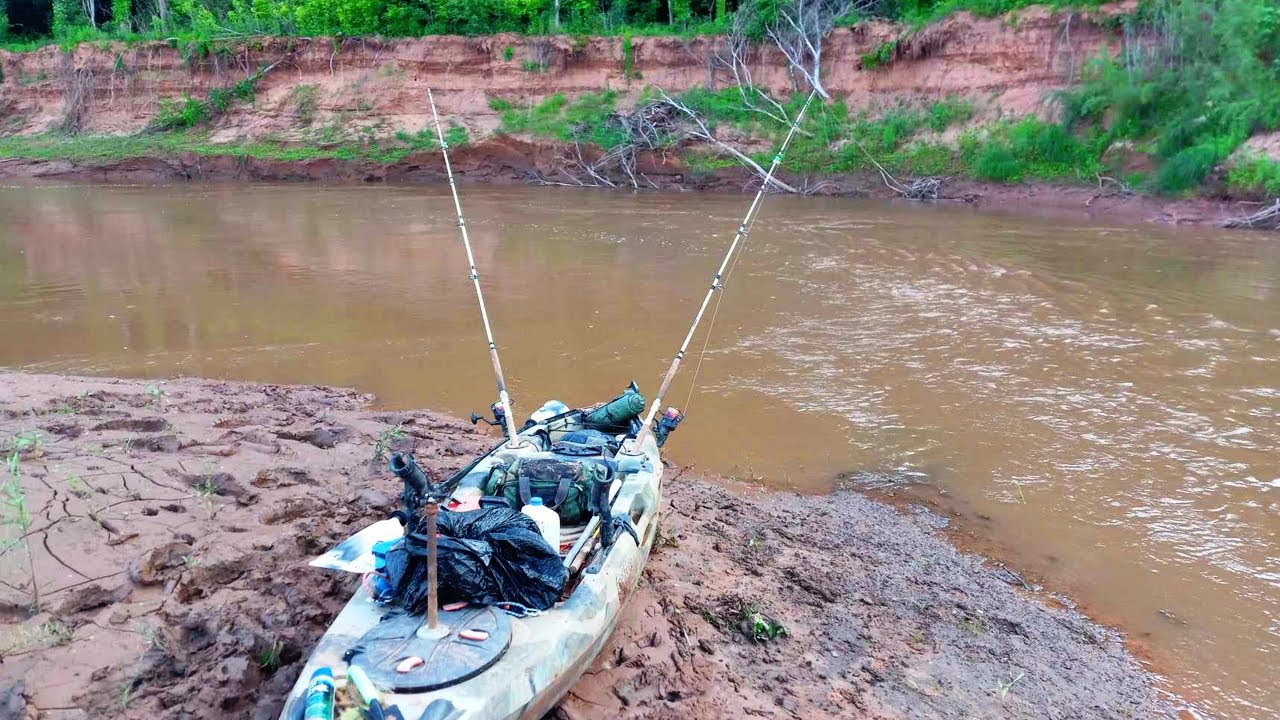 Kayak Camping on a Deep River Whirlpool (Catch & Cook) - YouTube
