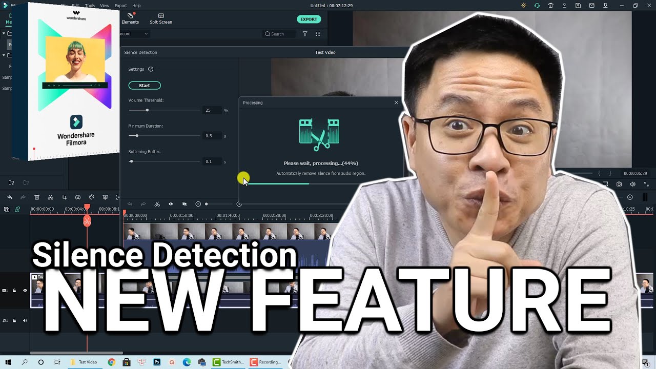 Filmora X New Feature Silence Detection Tutorial For Beginners - YouTube