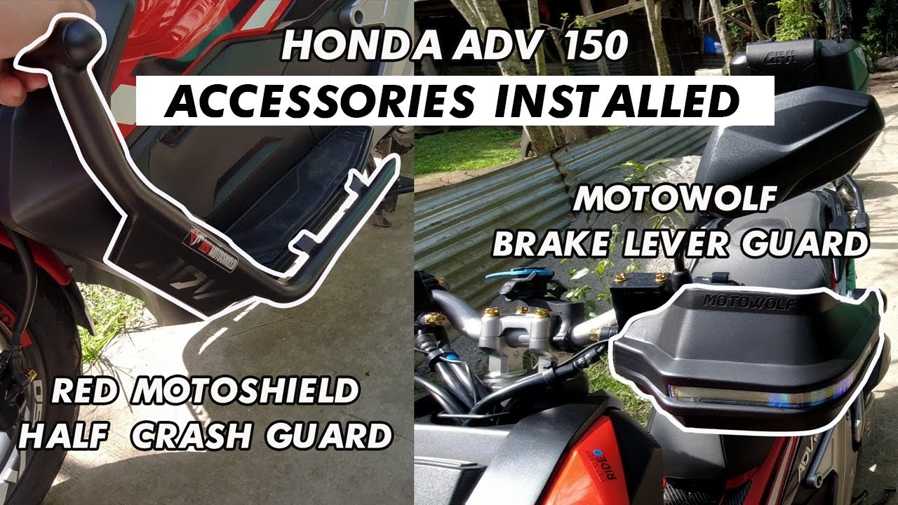 Honda ADV 150 Accessories Vlog#1 | Red Motoshield | Motowolf - YouTube