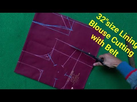 32"size Lining Blouse Cutting Step by Step Puri Jankari/ Lining Blouse ...