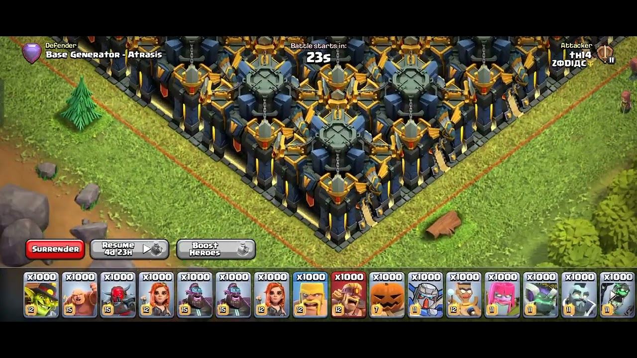 Unlimited town hall vs 67 K.A.N.E। epic match। atrasis-original - YouTube