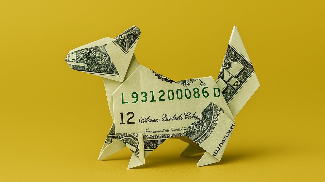 Money Origami Corgi – Easy Step-by-Step Tutorial - YouTube