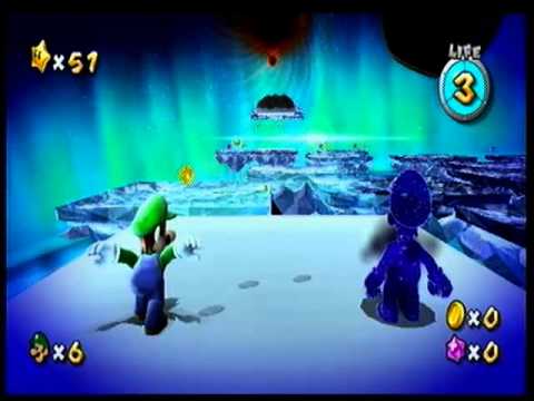 Super Mario Galaxy - Freezeflame Galaxy - Frosty Cosmic Luigi Race ...