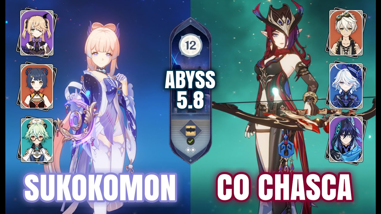 C0R1 Kokomi Sukokomon & C0 Chasca | New Spiral Abyss 5.8 Floor 12 ...