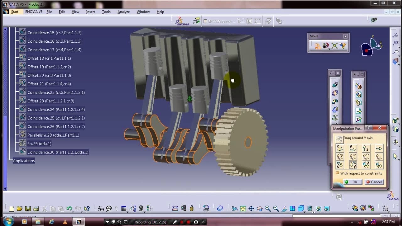 ENGINE ASSEMBLY IN CATIA V5 | COMPLETE TUTORIAL - YouTube