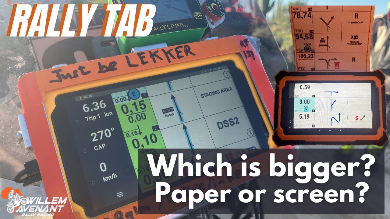 Rally Tab - "size matters", paper vs digital roadbook size - YouTube