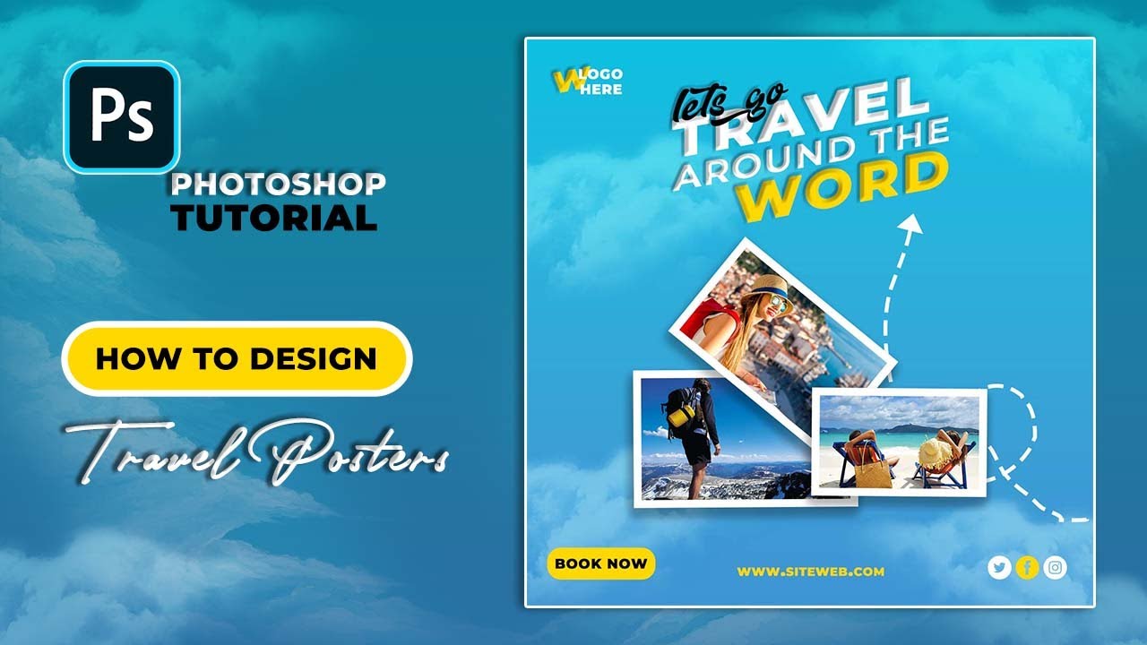 Create stunning TRAVEL POSTER in Photoshop | Social Media Design - YouTube