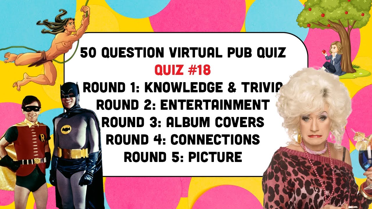 Virtual Pub Quiz 18 - 50 Question on all sorts. Just for Fun. #Quiz # ...