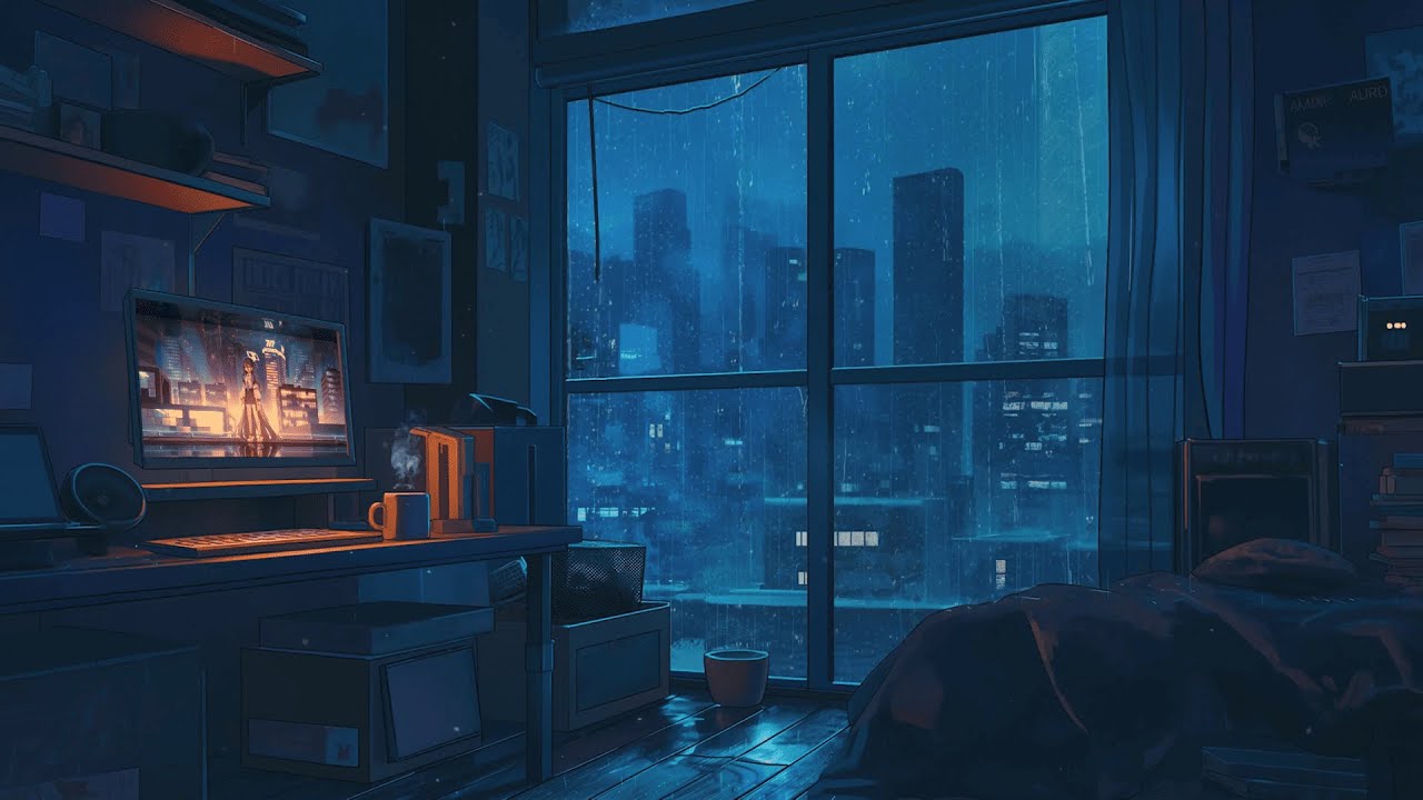 Lofi Hip Hop Beats 🍵 Nostalgic 1980s & 90s Vintage Vibes & Room Ambience 🌃 Lofi Rain Playlist ...