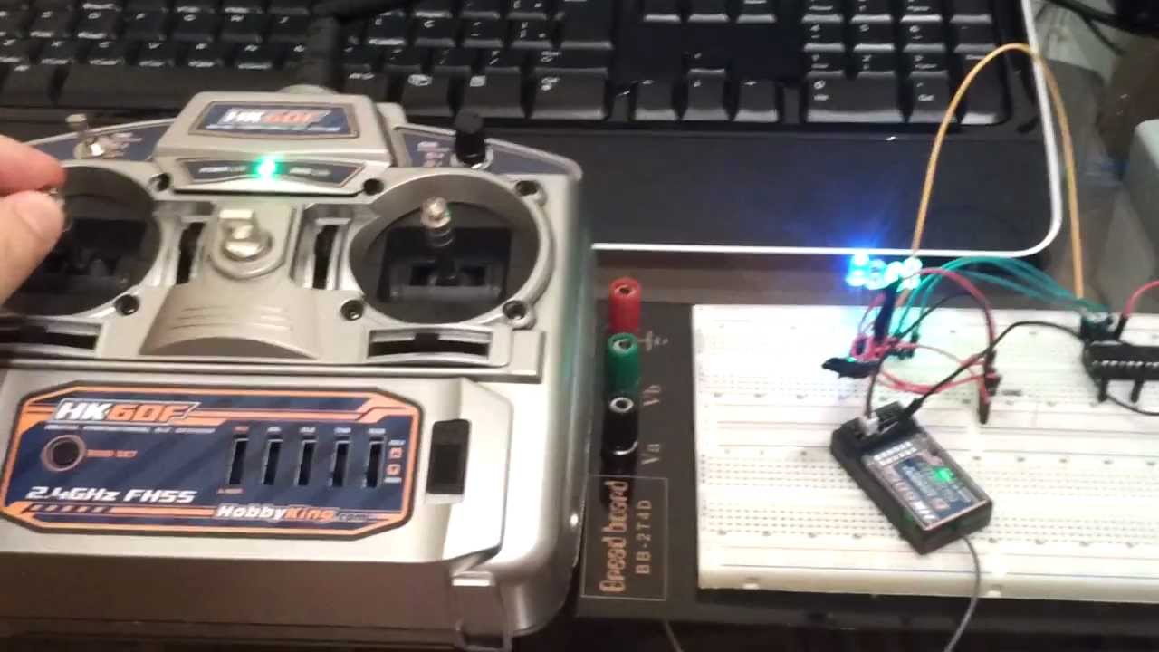 Reading a Hobby King RC receiver using a PIC16F628A - YouTube
