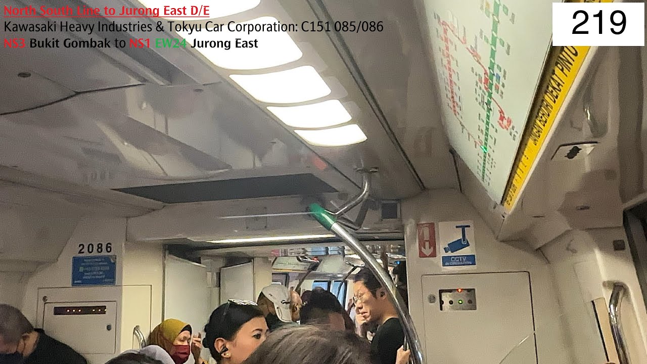 ⁴ᴷ [Late AM Run] SMRT Trains, NSL Train Ride [Bt Gombak → Jurong East] - Kawasaki C151 085/086 ...
