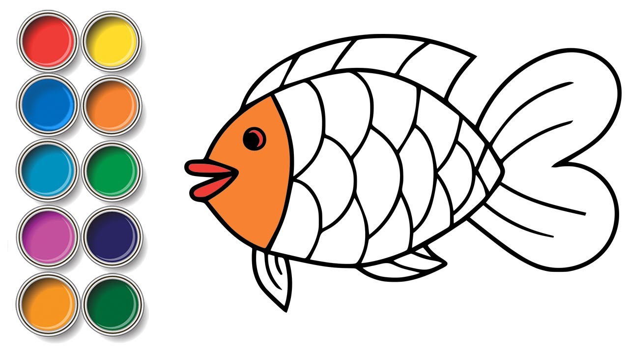 How to draw a cute fish step by step | Easy drawing fish for beginner ...