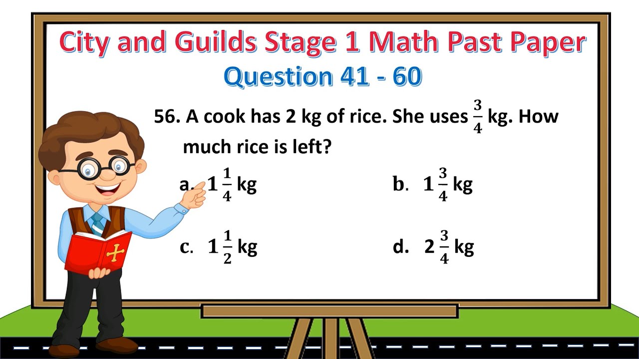 City and Guilds Math Stage 1 Past Paper - Questions 41-60 - YouTube