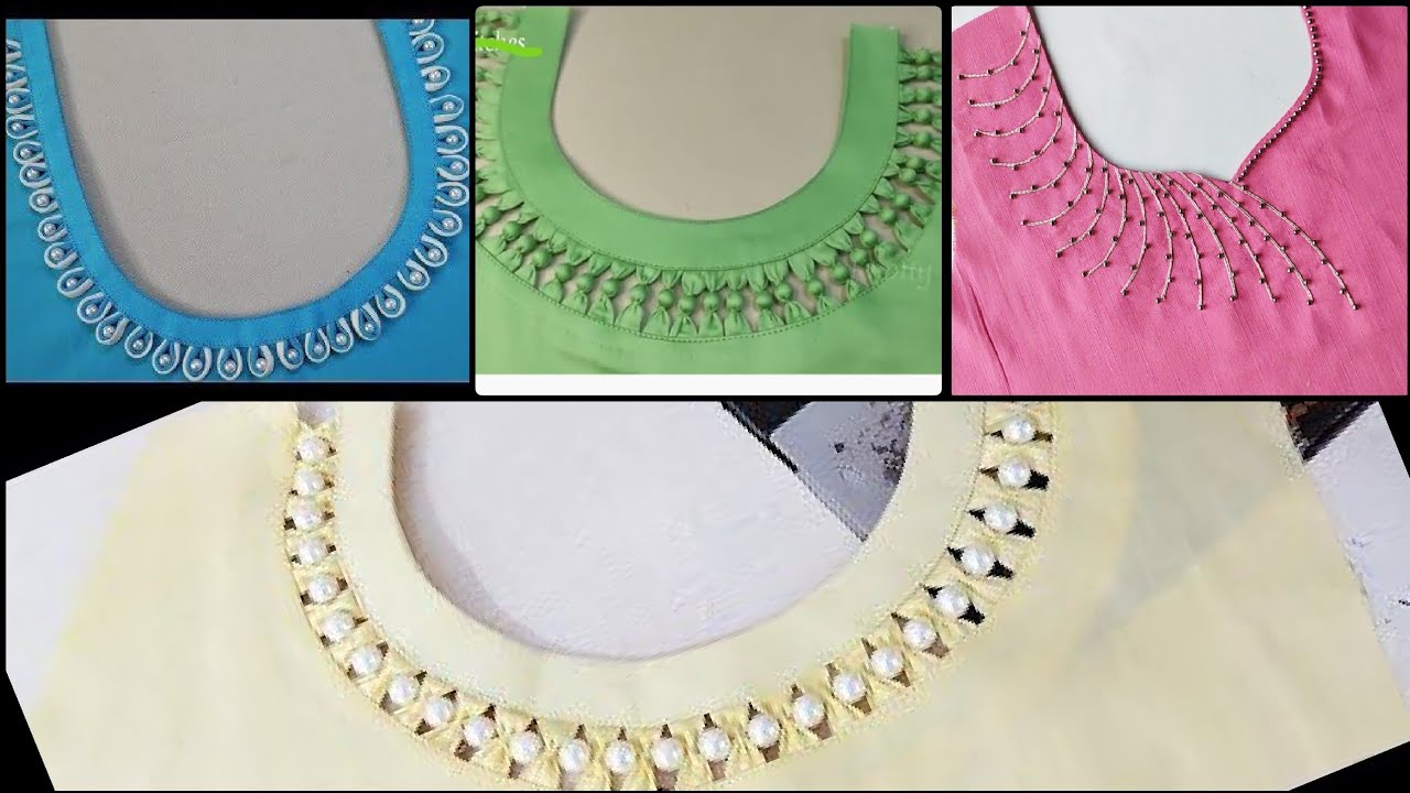 moti waly galy k design 2022/neck design with beads/pearls neckline ...