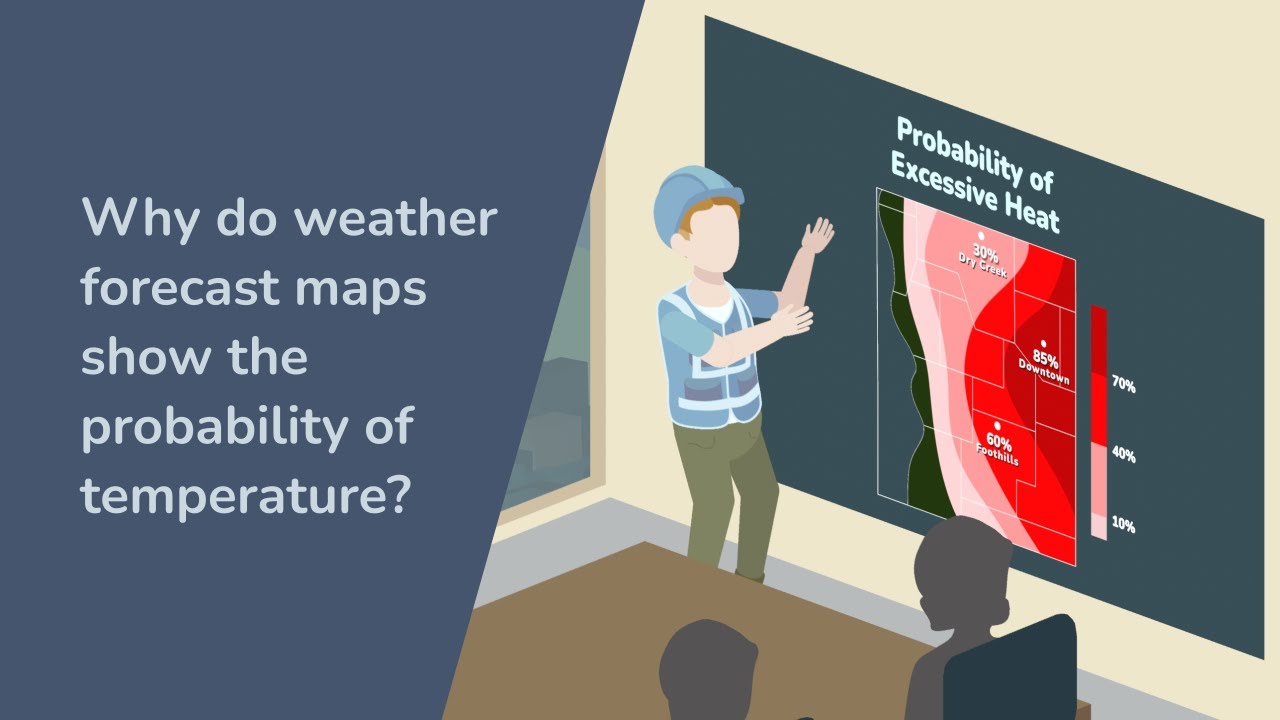 Why do weather forecast maps show the probability of temperature? - YouTube
