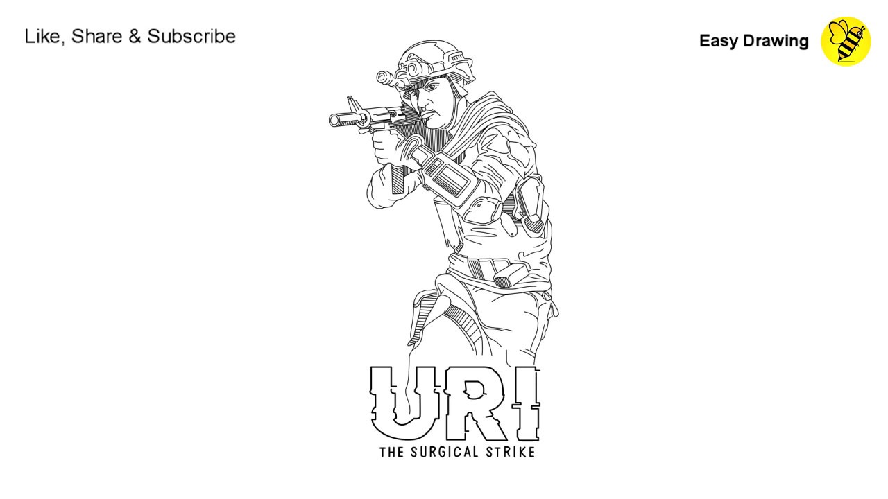 URI Poster Drawing | simple line drawing for beginners - YouTube