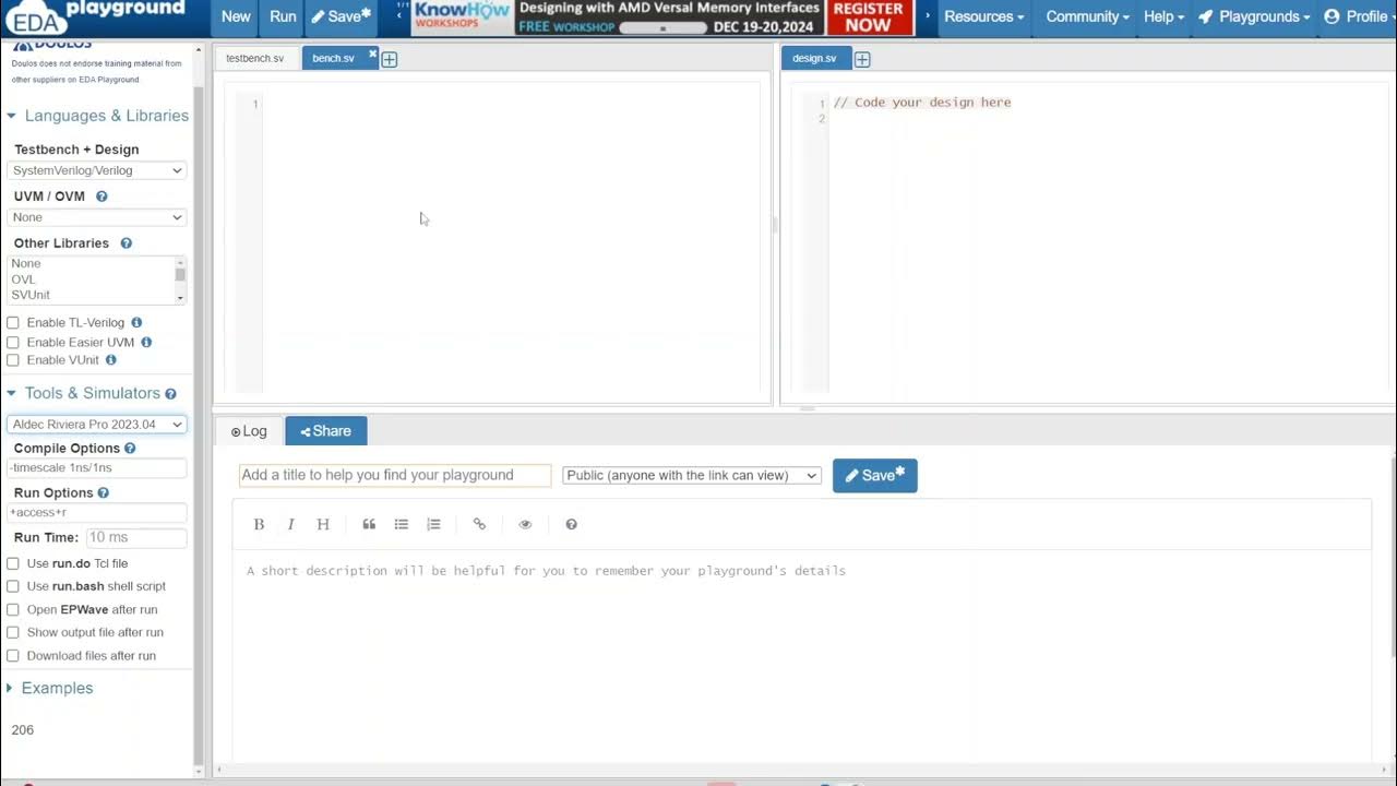 EDA Playground Introduction | Simplify Your Verilog and VHDL Simulation! - YouTube