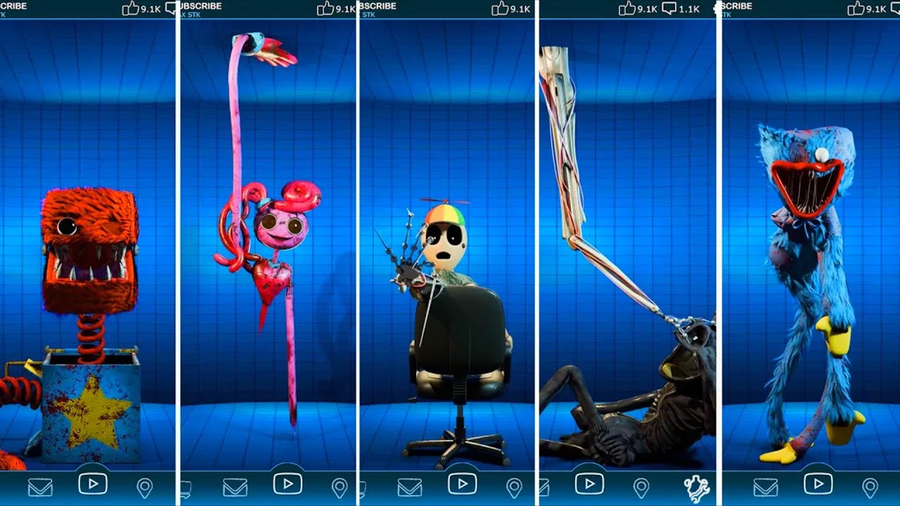 Poppy Playtime Chapter 4 Characters in FNAF AR Workshop Animations ...