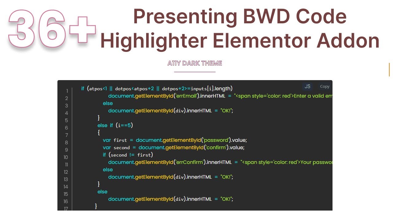 Presenting Code Highlighter Elementor addon - YouTube