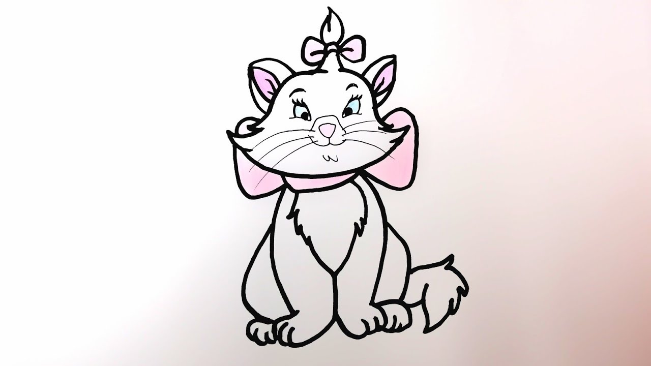 How to draw a cute cat | Marie the cat | Drawing for kids - YouTube